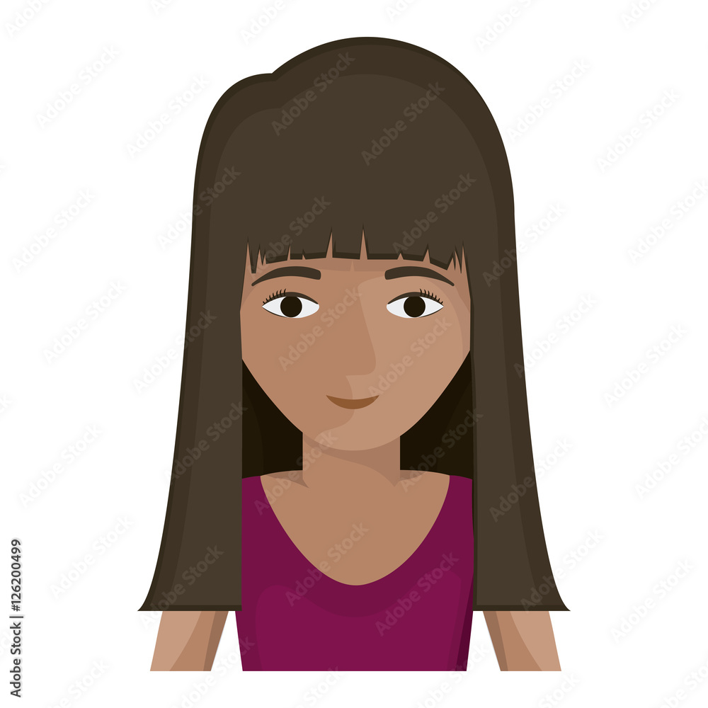 Woman cartoon icon. Female avatar person human and people theme ...