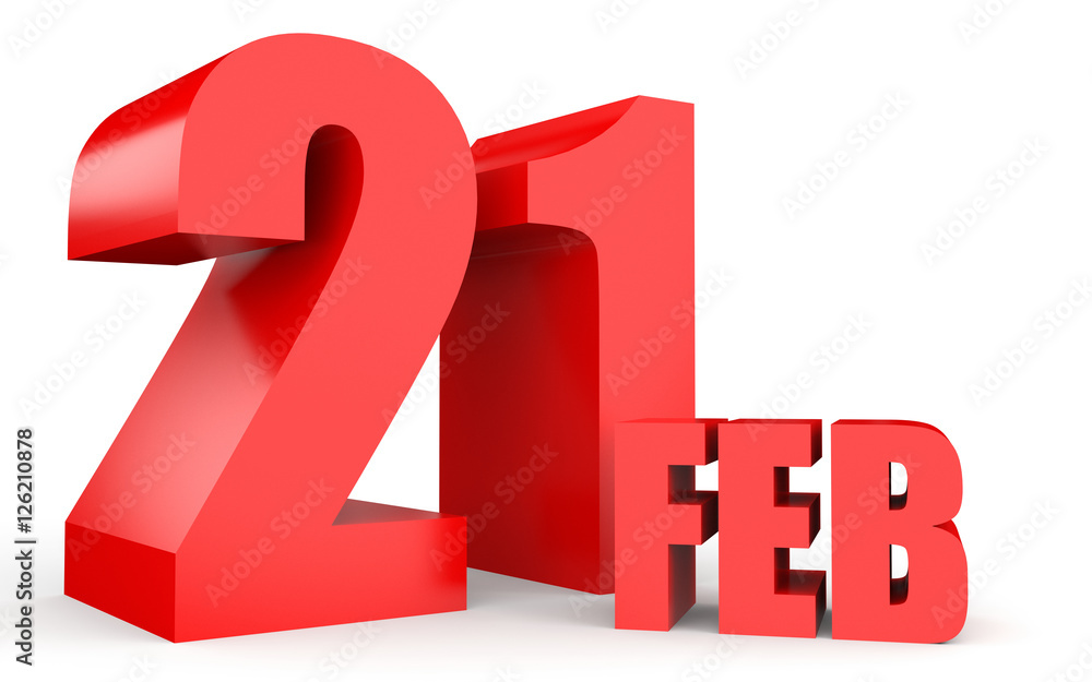 February 21. Text on white background. Stock-Illustration | Adobe Stock