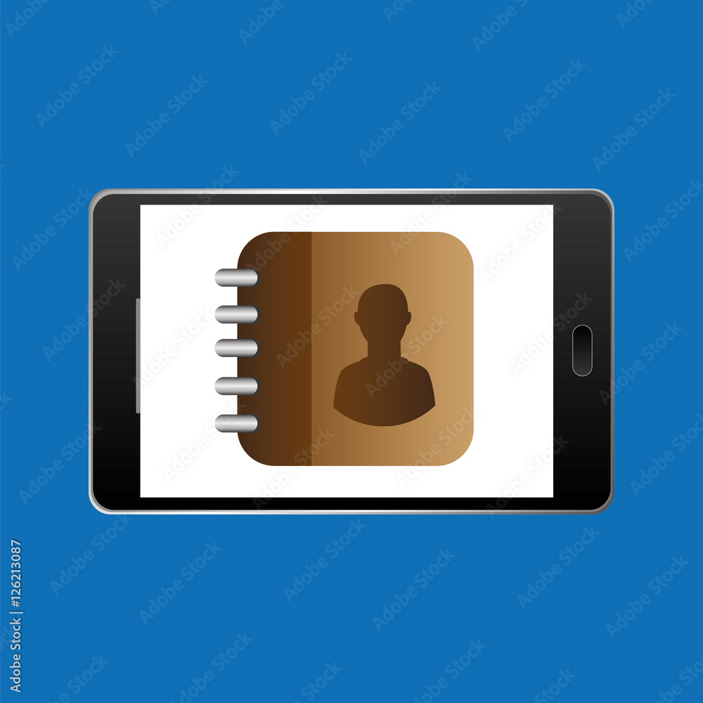 big smartphone black icon contacts list vector illustration eps 10 ...