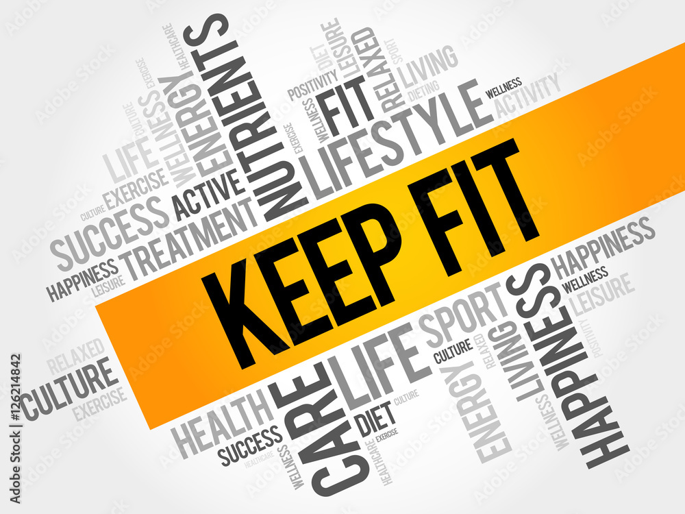 KEEP FIT word cloud, health concept background Stock Vector | Adobe Stock