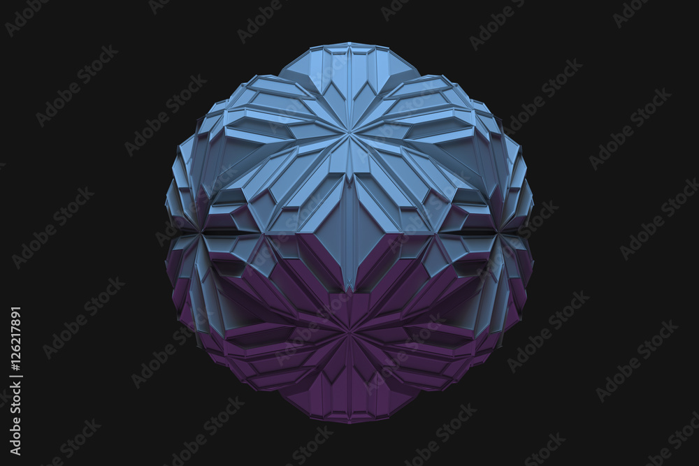 Abstract 3d rendering background. Deformed mesh. Fractal like surface ...