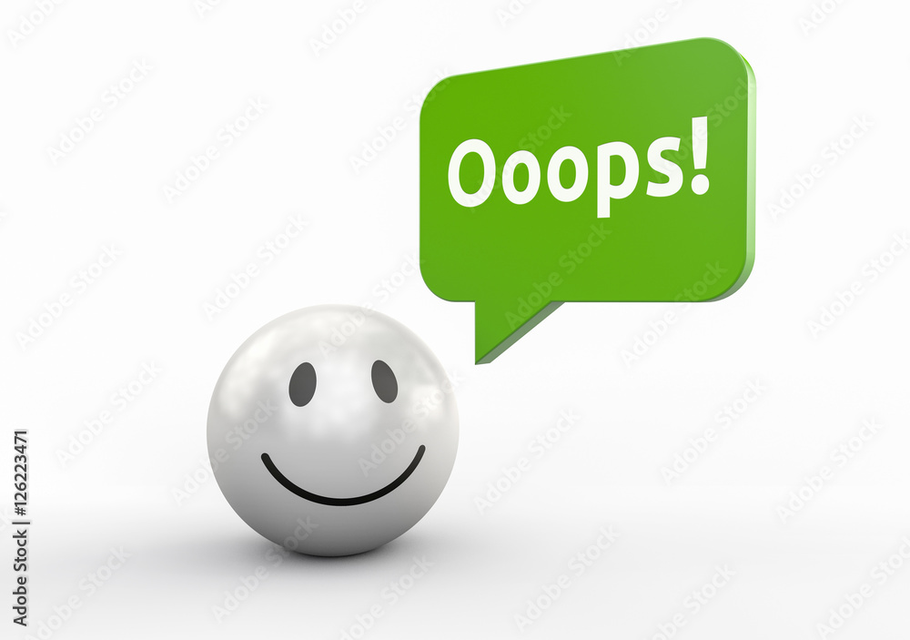 Smiley mit Ooops Sprechblase Stock Illustration | Adobe Stock