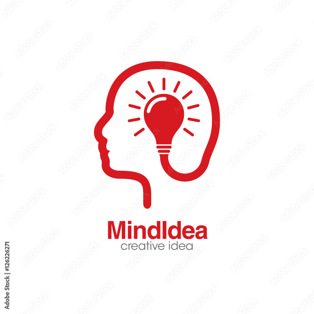 Creative Mind Concept Logo Design Template Stock Vector | Adobe Stock