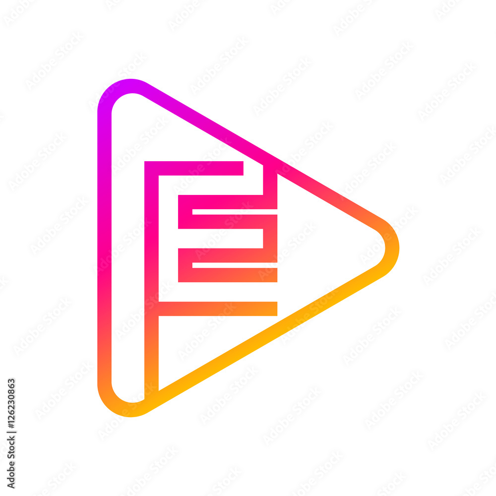 Letter E Multimedia and Play logo design Stock Vector | Adobe Stock