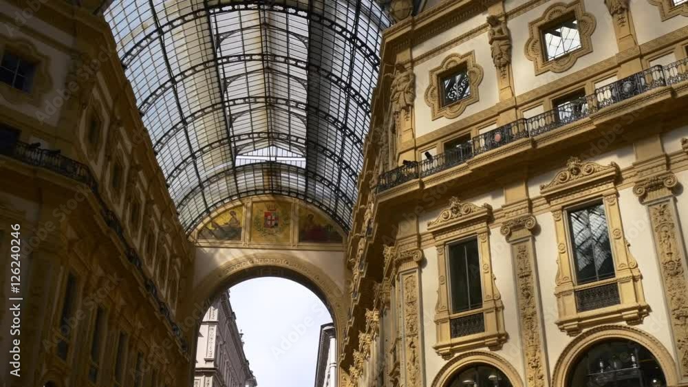 victor emmanuel II shopping gallery famous inside fronts panorama 4k ...
