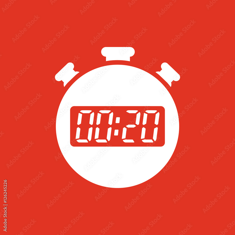 The 20 seconds, minutes stopwatch icon. Clock and watch, timer ...