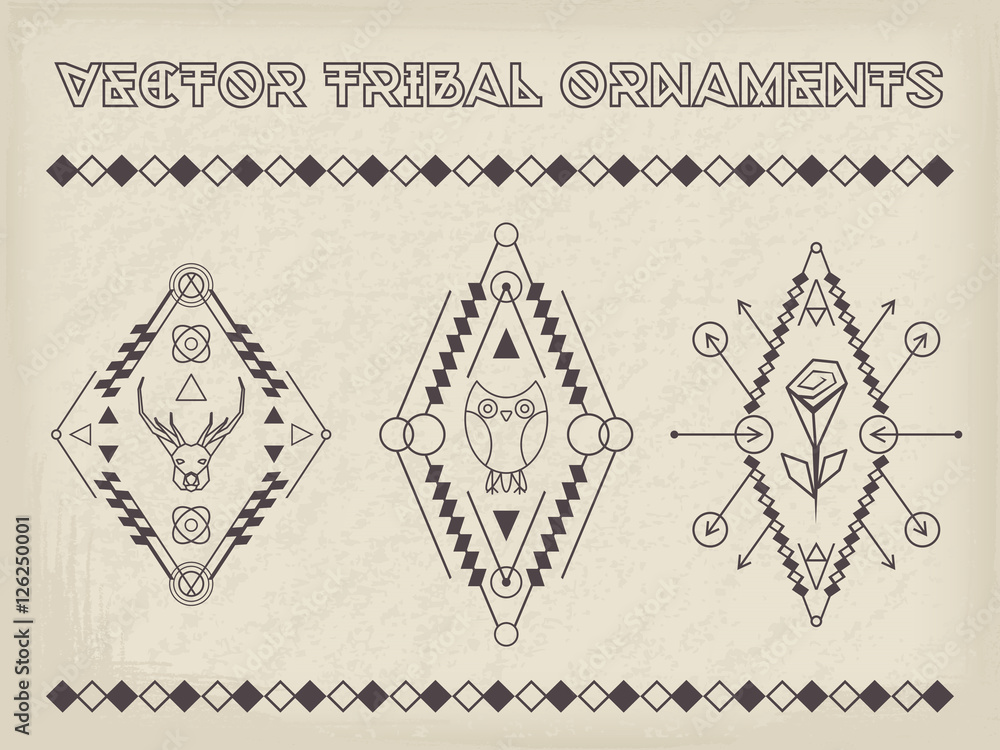 Vector Tribal Emblems Stock Vector | Adobe Stock