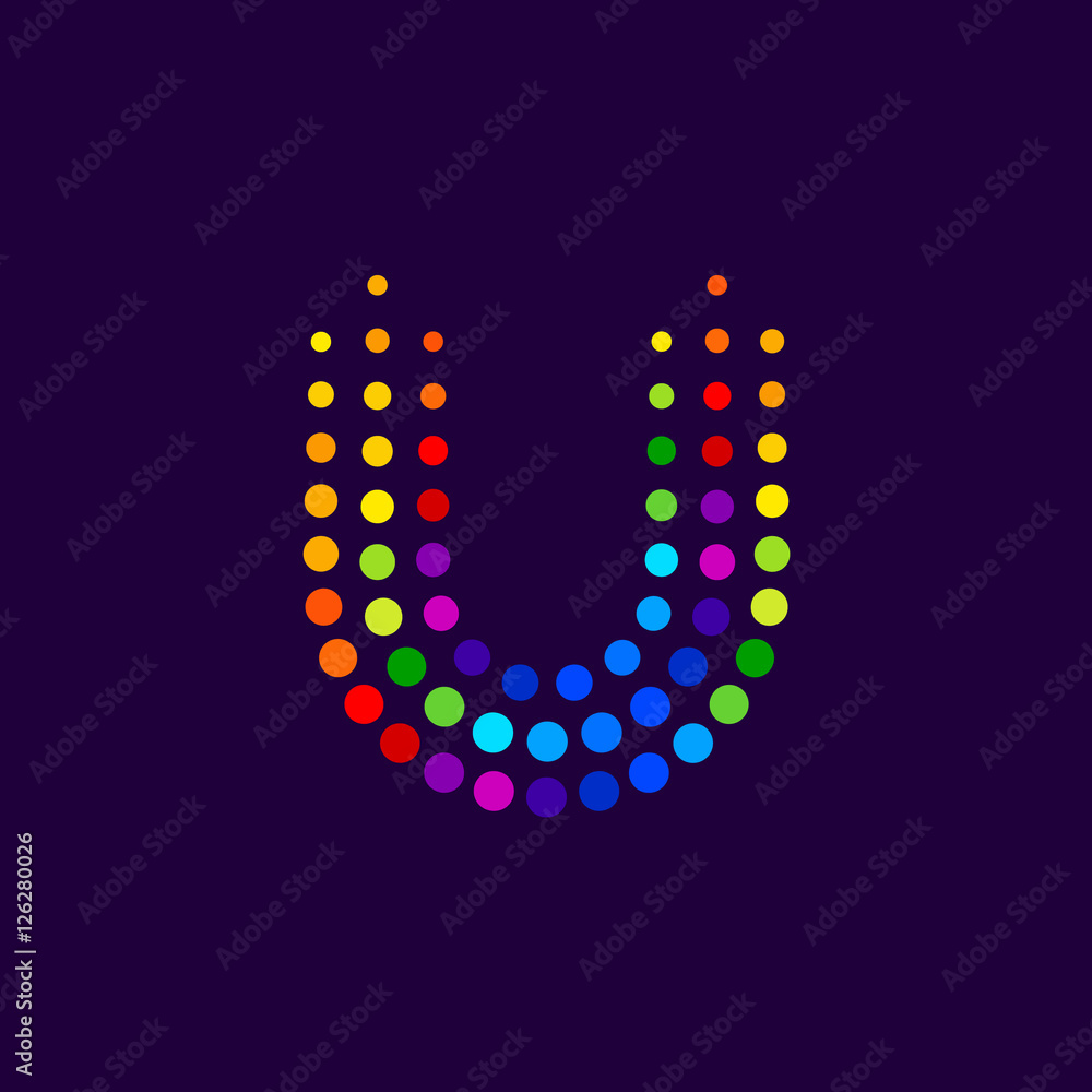 Letter U logo.Dots logo colorful,dotted shape logotype vector design ...
