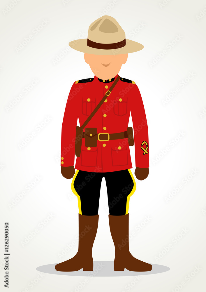 Simple cartoon of Royal Canadian Mounted Police Stock Vector | Adobe Stock