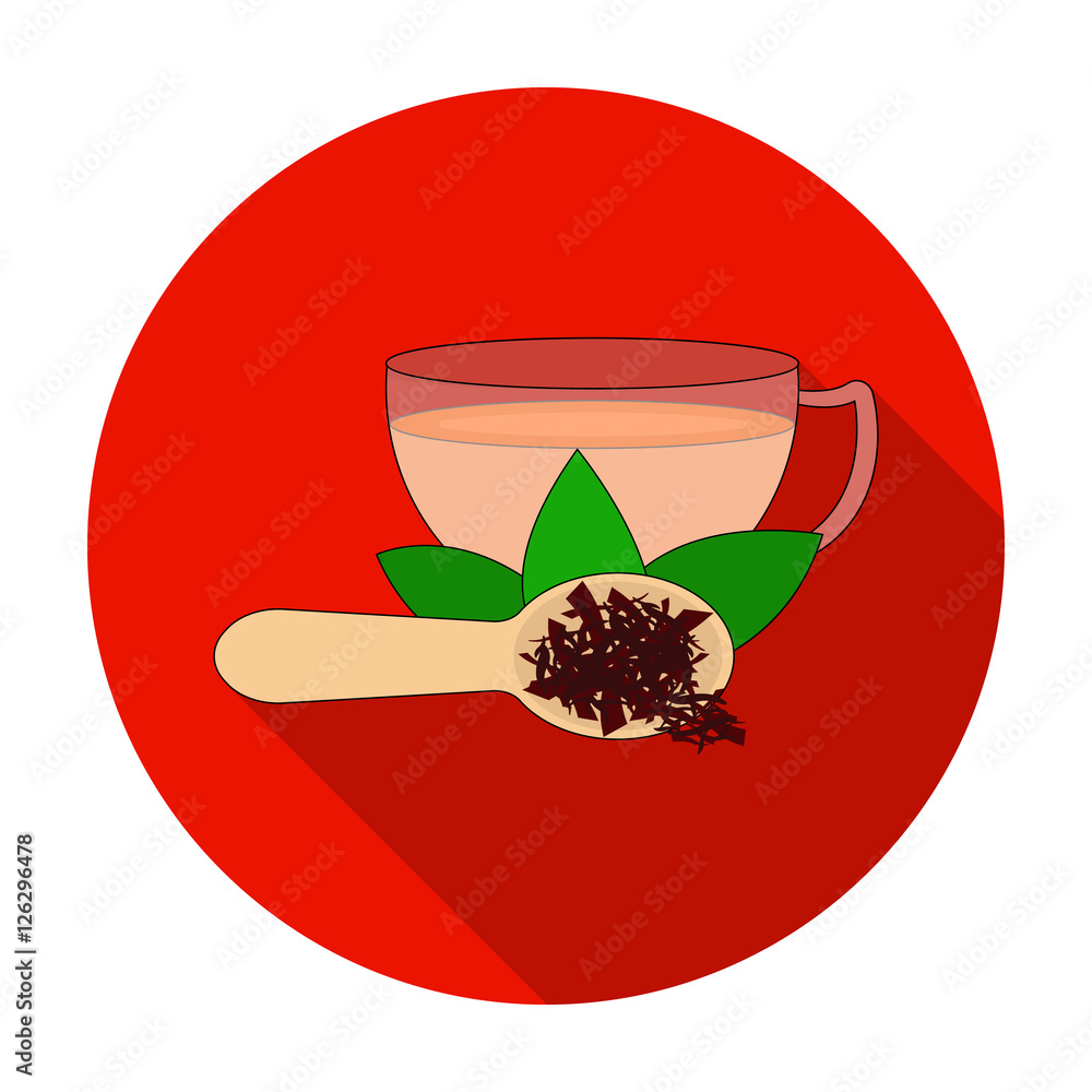 Cup of tea icon in flat style isolated on white background. India ...