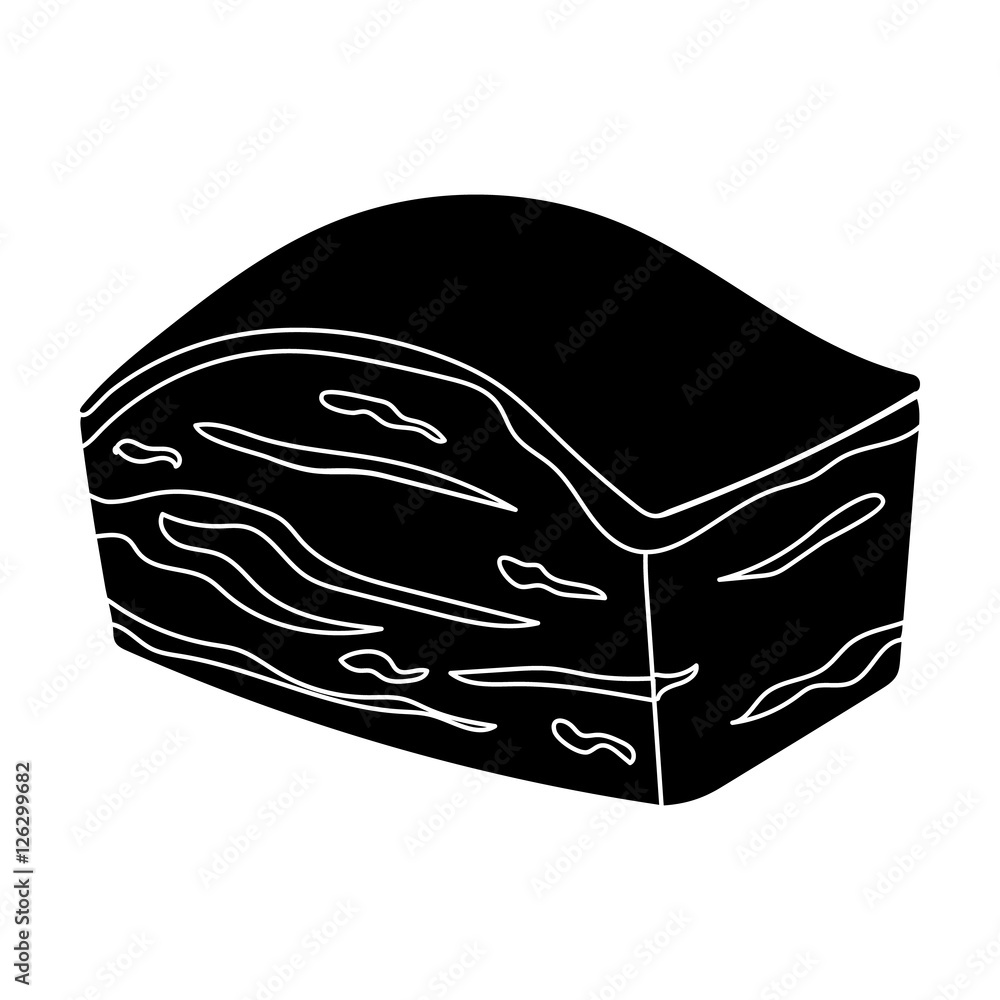 Pork belly icon in black style isolated on white background. Meats ...