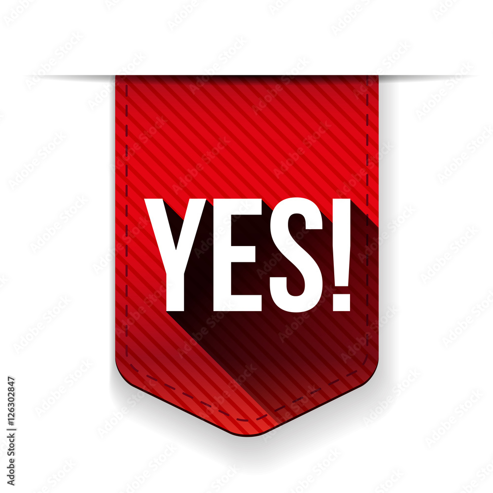 Yes! Vector red ribbon Stock Vector | Adobe Stock