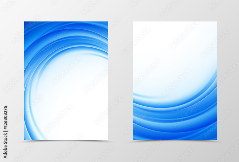 Front and back wave flyer template design Stock Vector | Adobe Stock