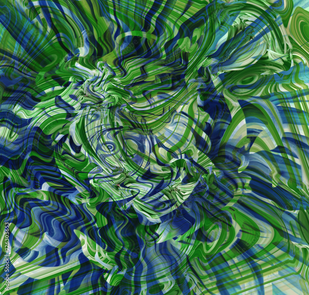 background, bright multi-colored lines, green, dark blue, white ...