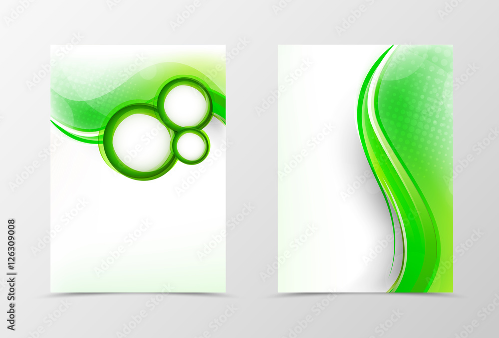 Front and back wave flyer template design Stock Vector | Adobe Stock