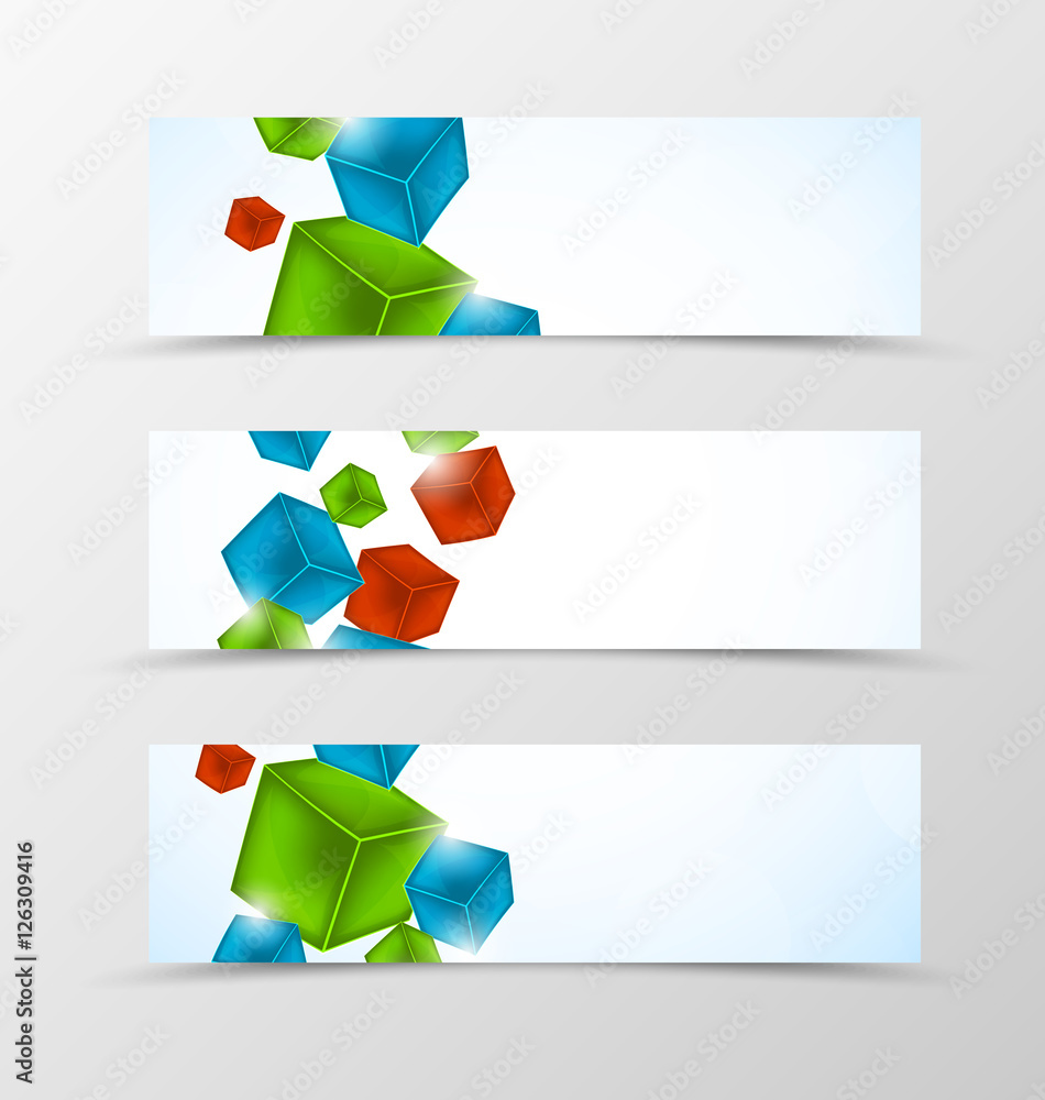 Set of header banner geometric design Stock Vector | Adobe Stock