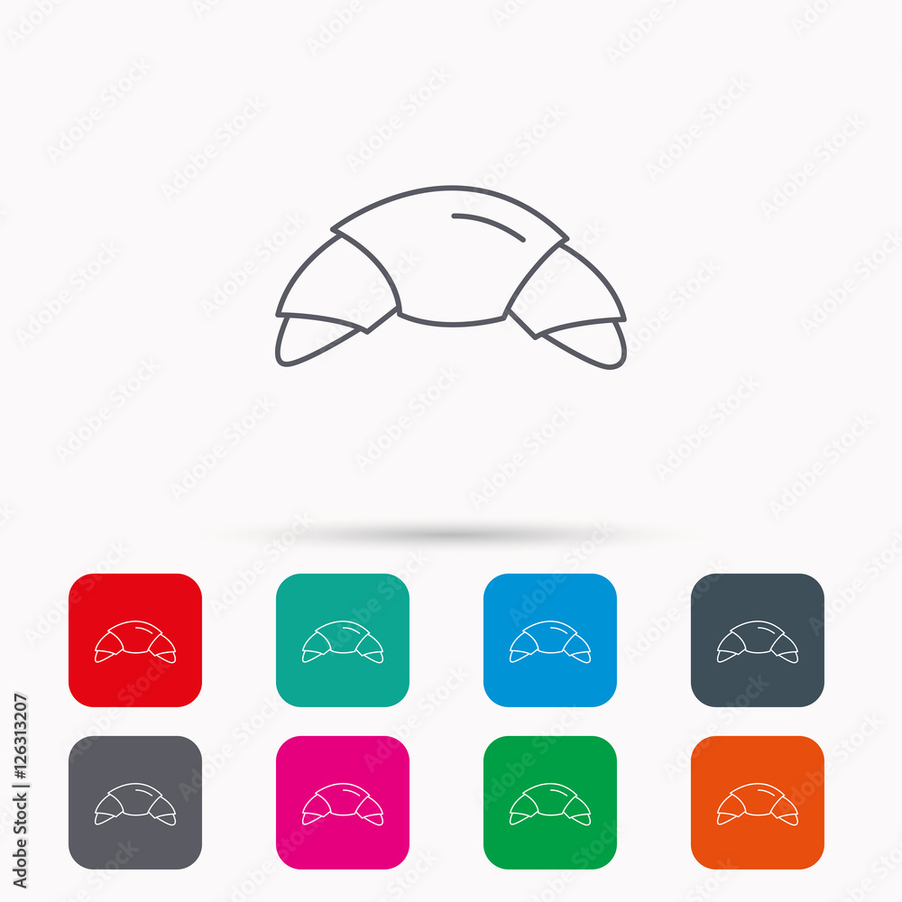 Croissant icon. Bread bun sign. Traditional french bakery symbol ...