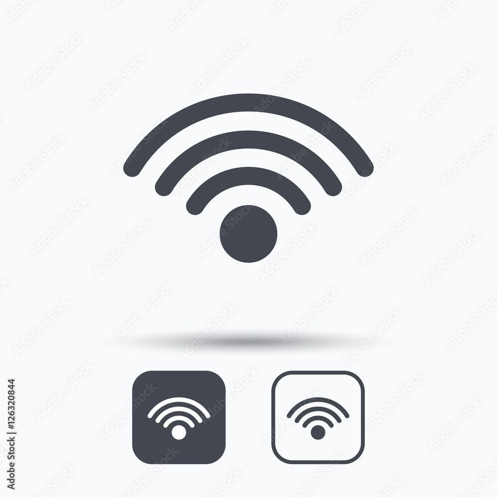 Wifi icon. Wireless internet sign. Communication technology symbol ...