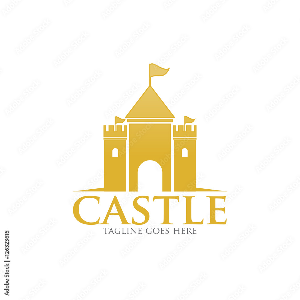 gold castle logo icon Stock Vector | Adobe Stock