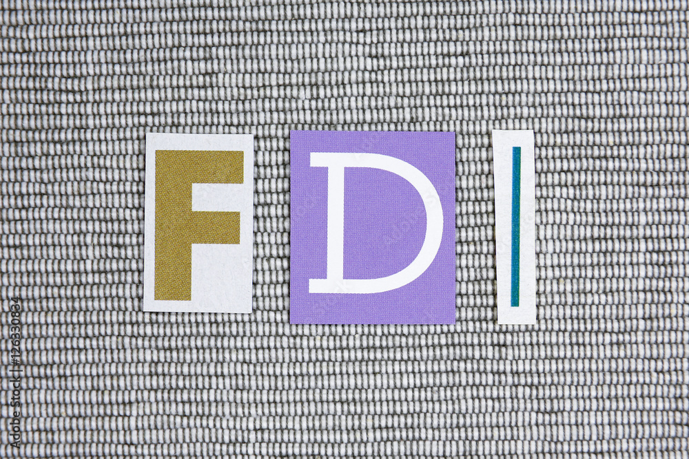 FDI (Foreign Direct Investment) acronym on grey background Stock Photo ...