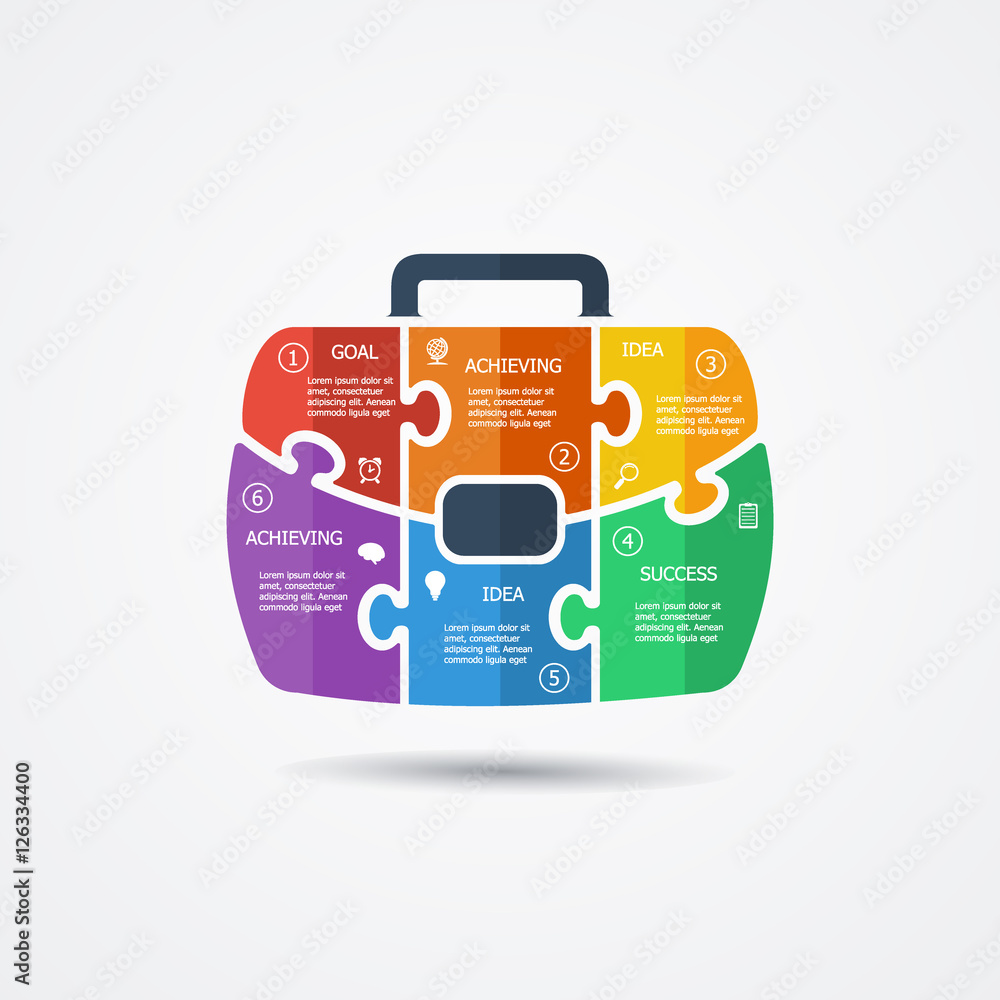 infographic suitcase consisting of puzzles perfect solution to your ...