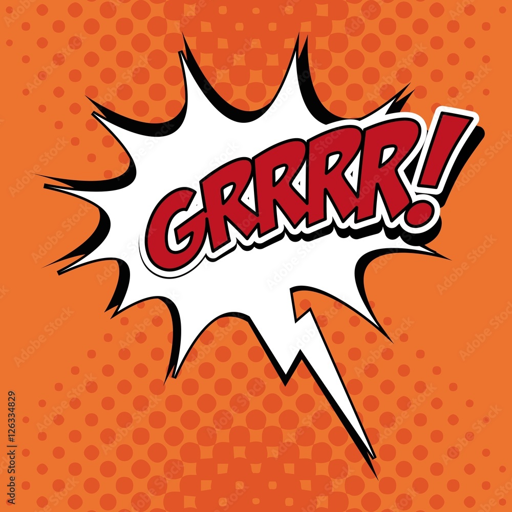 Bubble pop art of grrrr icon. Comic communication retro and expression ...