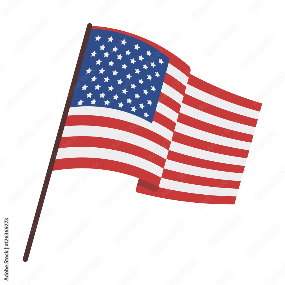 Flag of the United States icon in cartoon style isolated on white ...