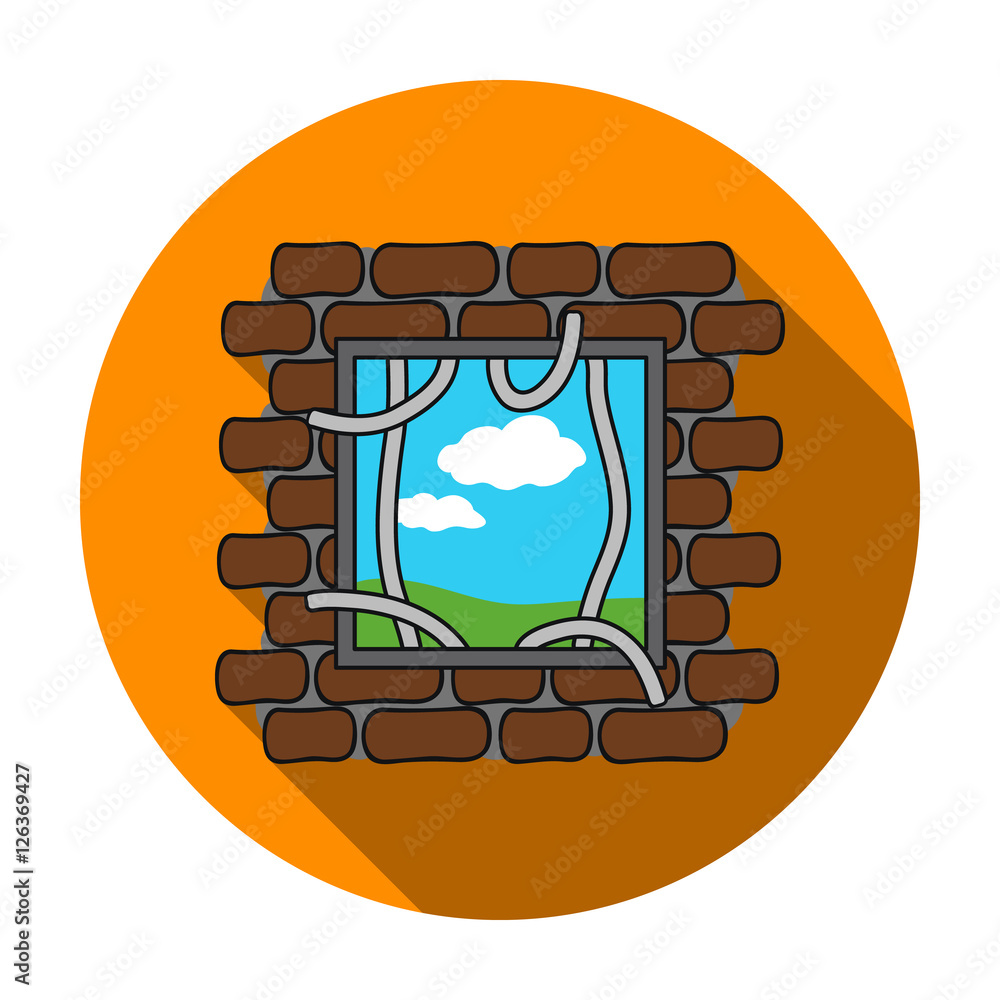 Prison escape icon in flat style isolated on white background. Crime ...