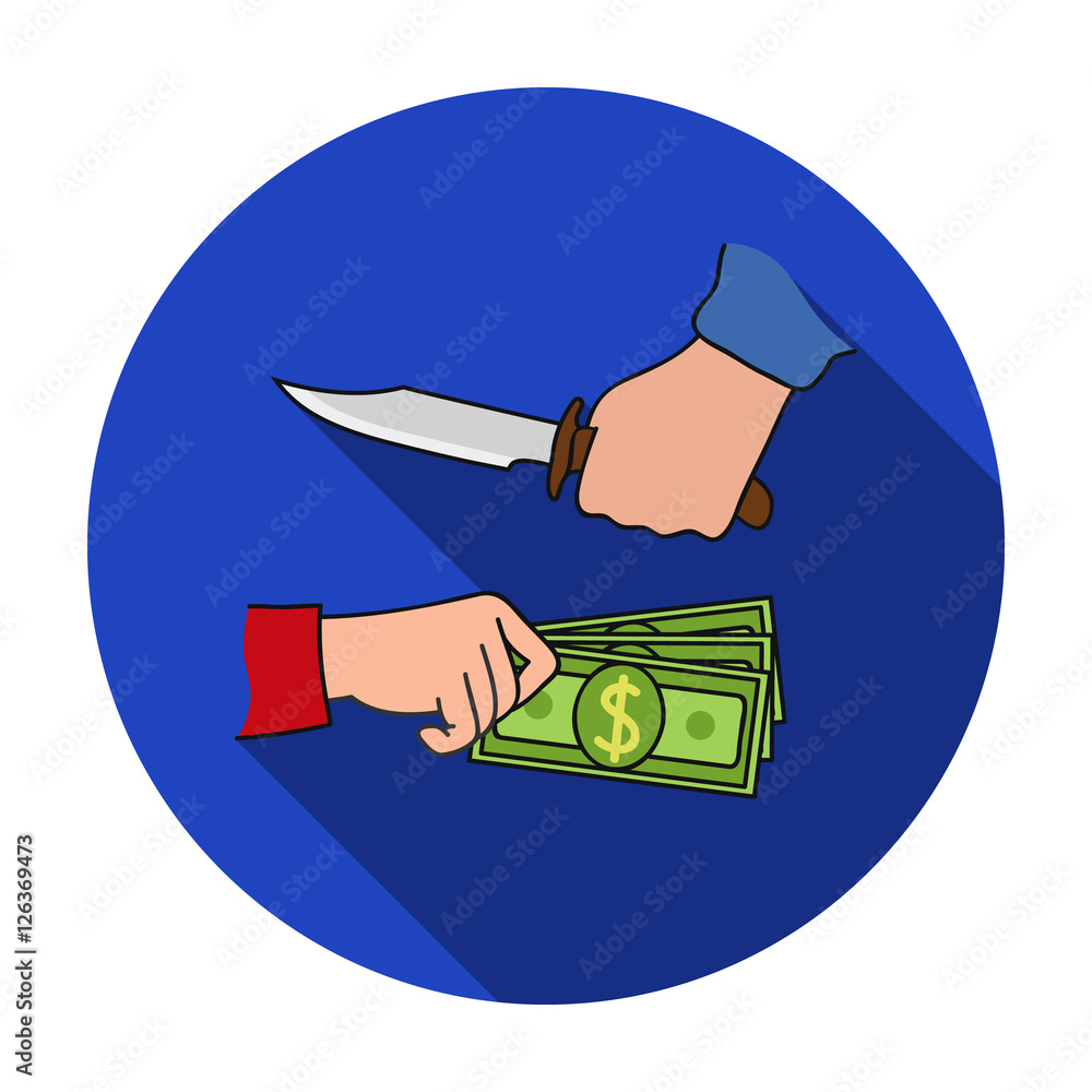 Robbery icon in flat style isolated on white background. Crime symbol ...