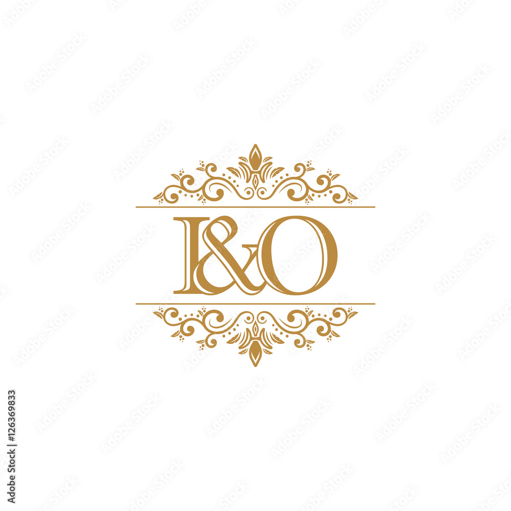I&O Initial logo. Ornament gold Stock Vector | Adobe Stock
