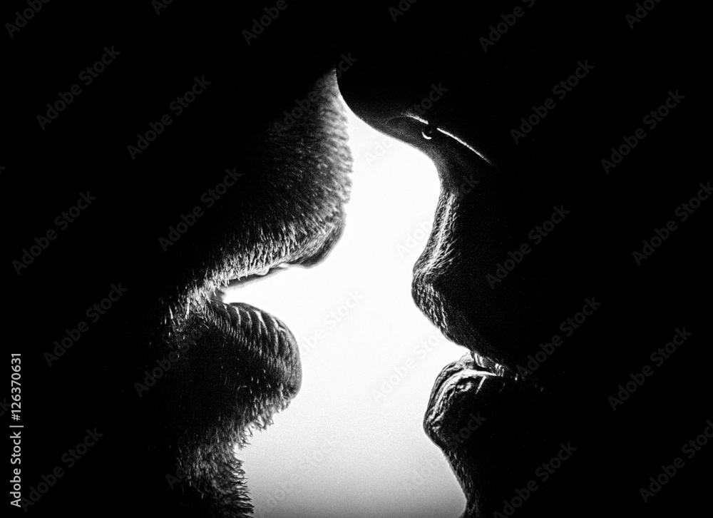 kiss shadow silhouette Stock Photo | Adobe Stock