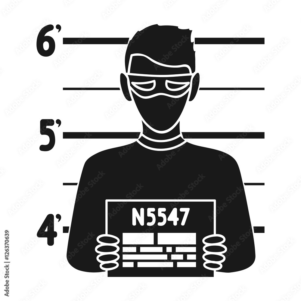 Prisoner's photography icon in black style isolated on white background ...