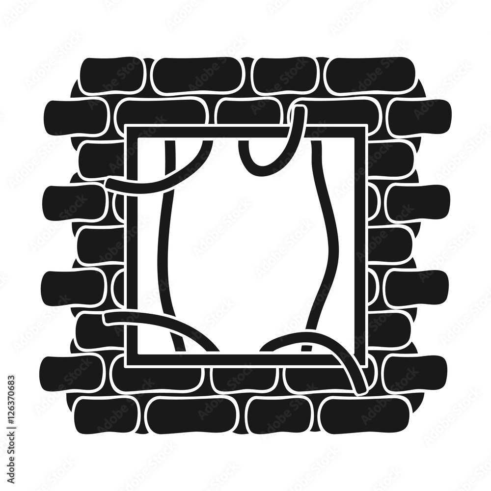 Prison escape icon in black style isolated on white background. Crime ...