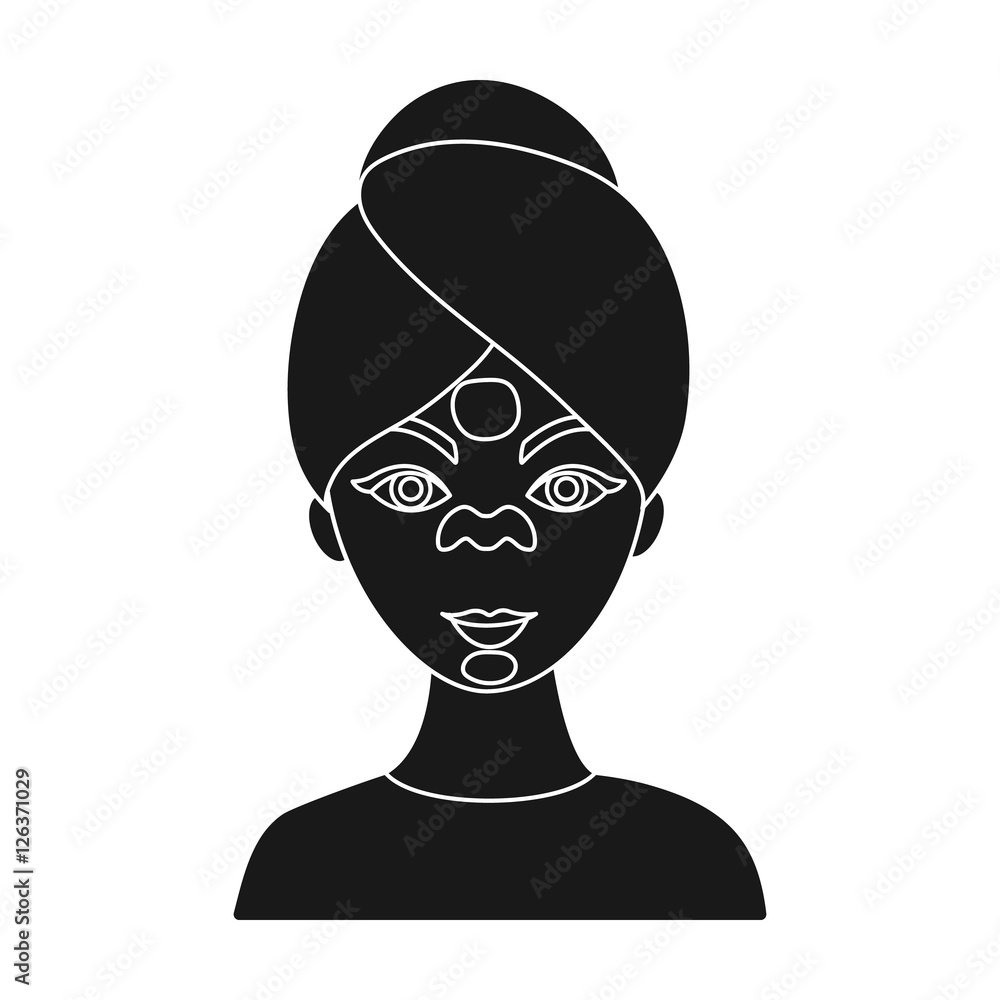 Facial mask icon in black style isolated on white background. Skin care ...