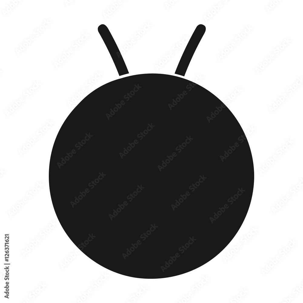 Fitness ball icon in black style isolated on white background. Sport ...