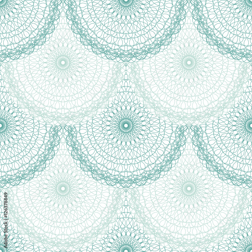Seamless abstract background pattern with blue guilloche ornament ...
