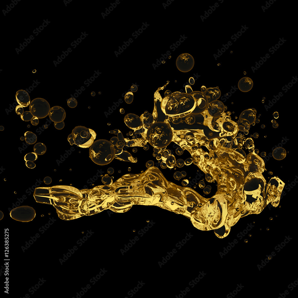water bubbles. splash of ink isolated. bubbles splash close-up. water ...