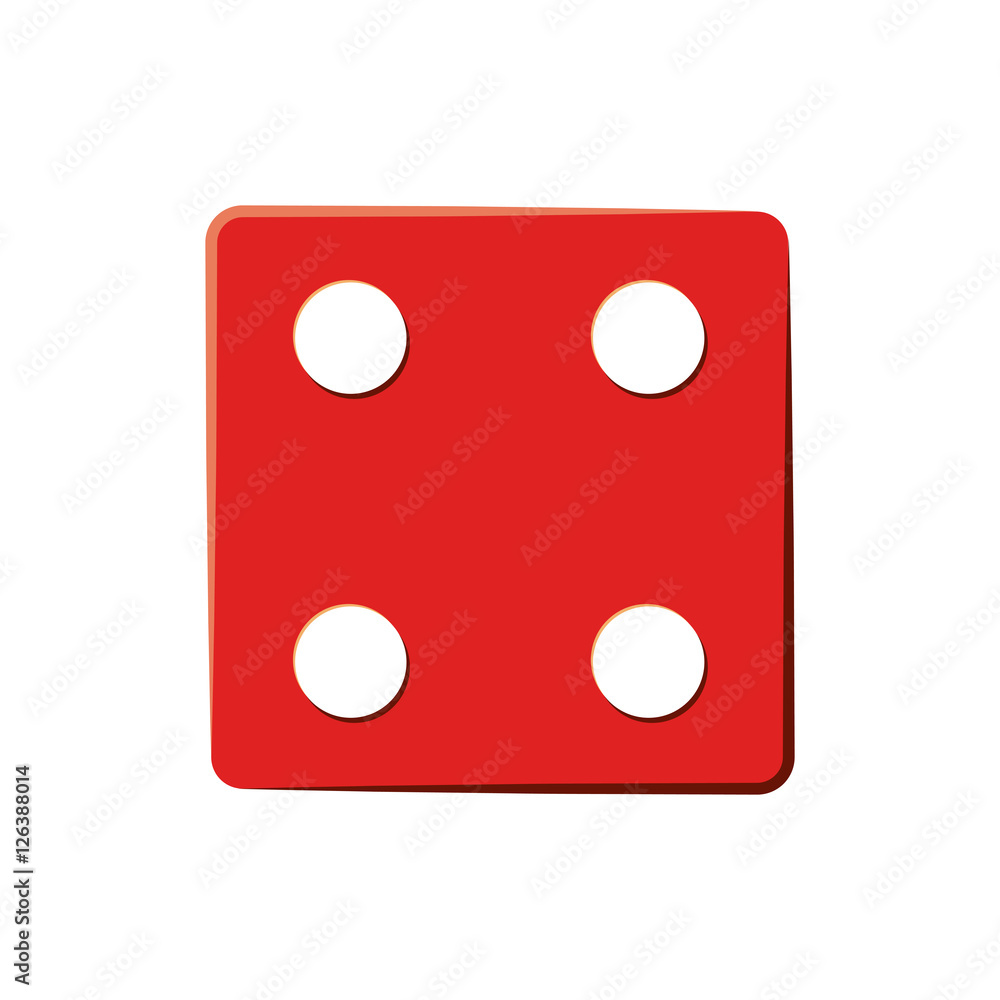 silhouette color with dice number four vector illustration Stock Vector ...