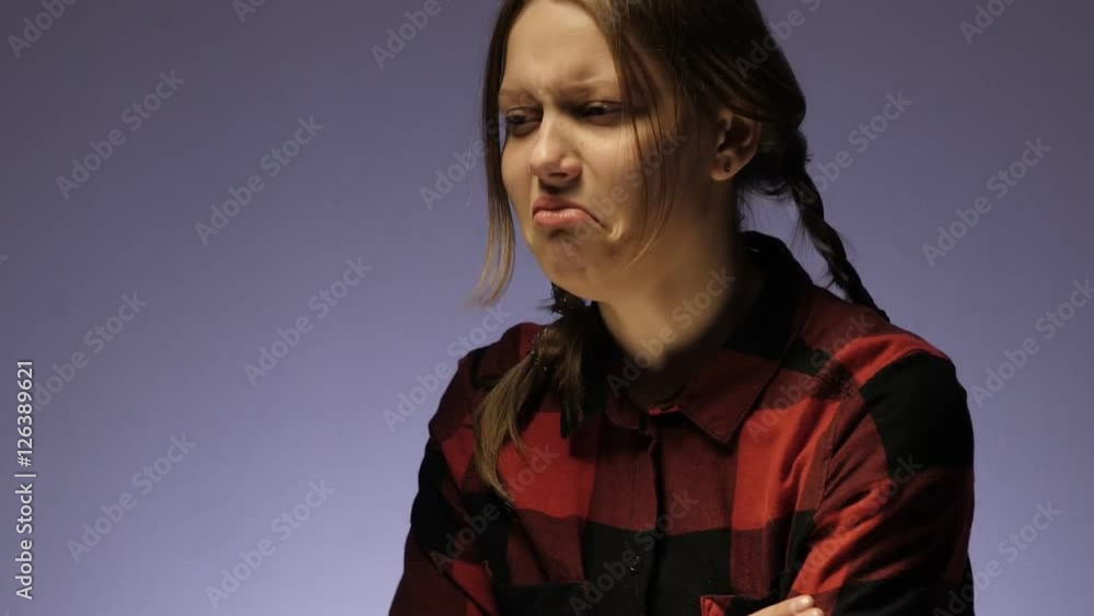 Crying teen girl. 4K UHD Stock Video | Adobe Stock