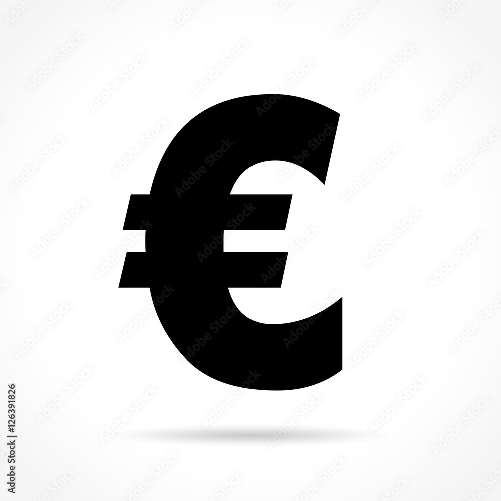 euro icon on white background Stock-Vektorgrafik | Adobe Stock