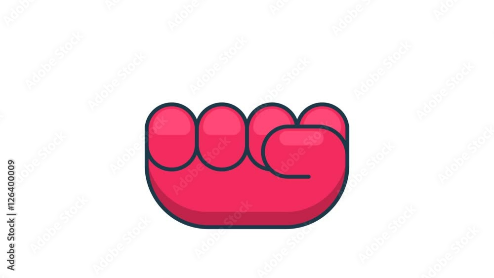 Funny cartoon hand showing middle finger. 2d animation. PNG+Alpha ...