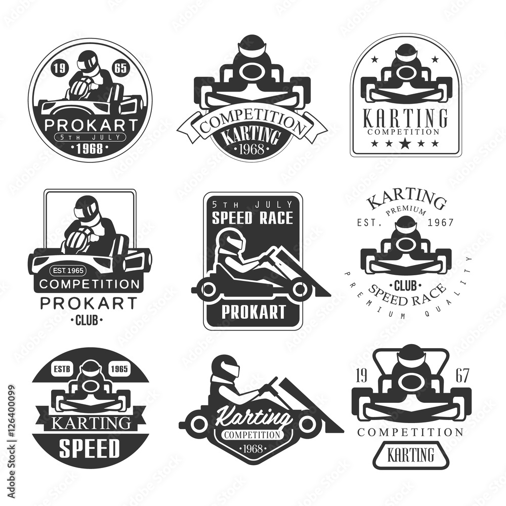 Premium Quality Procart Competition Club Set Of Black And White Emblems ...