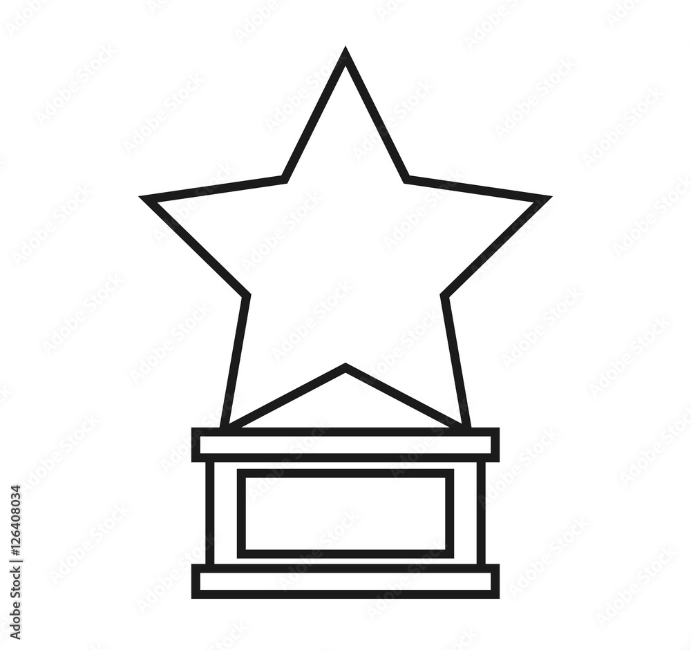 Trophy star icon. Winner competition success price and award theme ...
