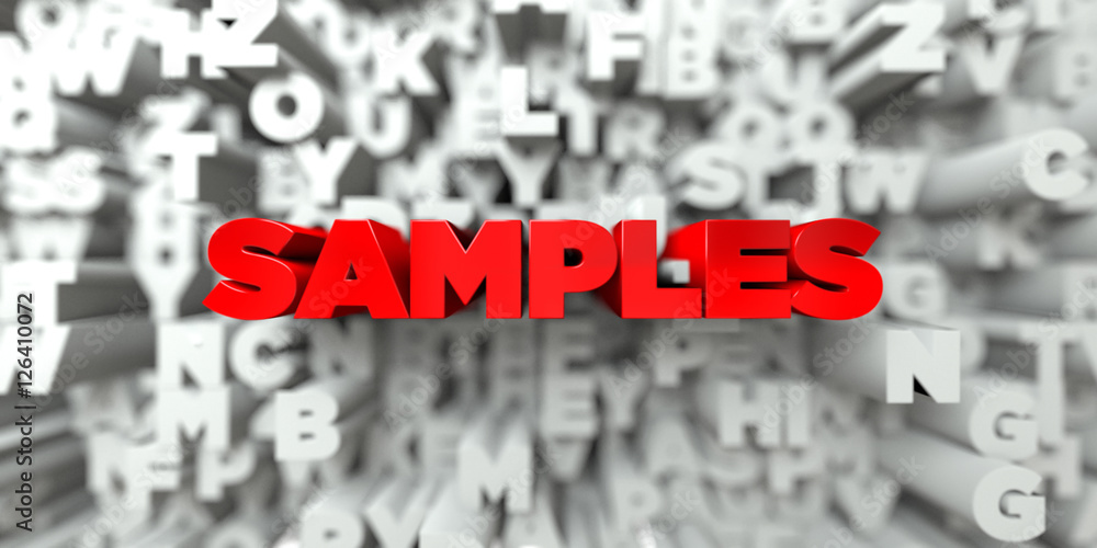 SAMPLES - Red text on typography background - 3D rendered royalty free ...