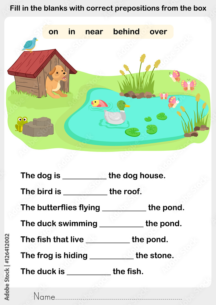Poster Fill in the blanks with correct prepositions - preposition worksheet for educati – Wall ...