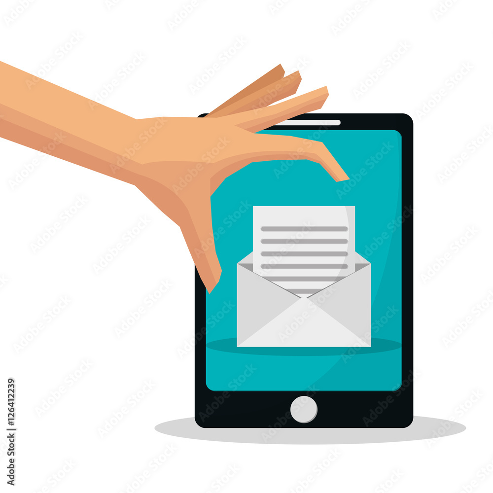 Smartphone and sms icon. Email message marketing media and ...