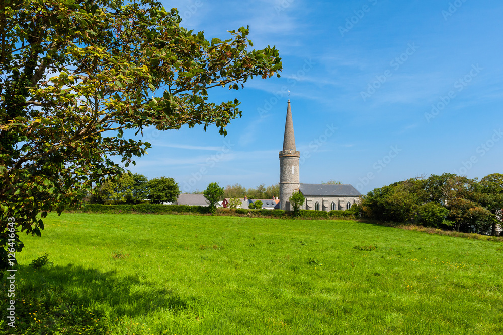 Church in Torteval, Guernsey, Channel Islands, UK on summer day. Stock ...
