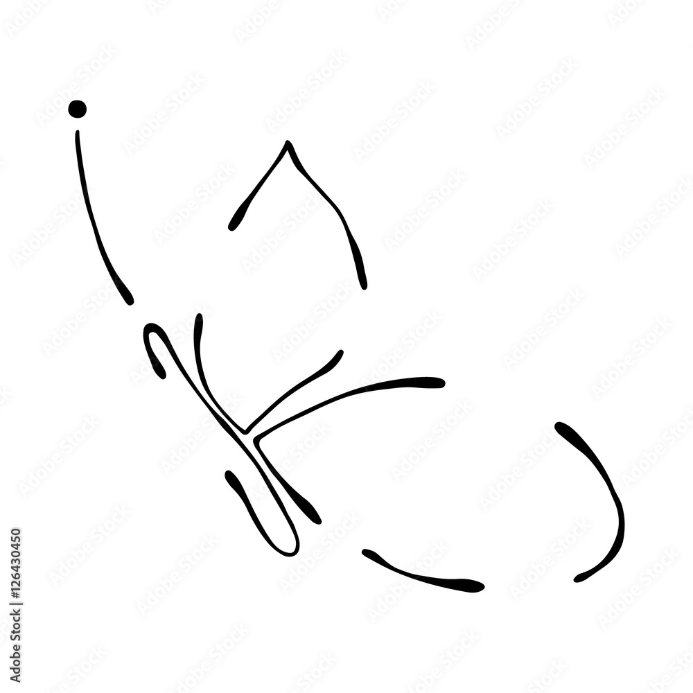 Vector black and white illustration of insect. Butterfly isolated on ...