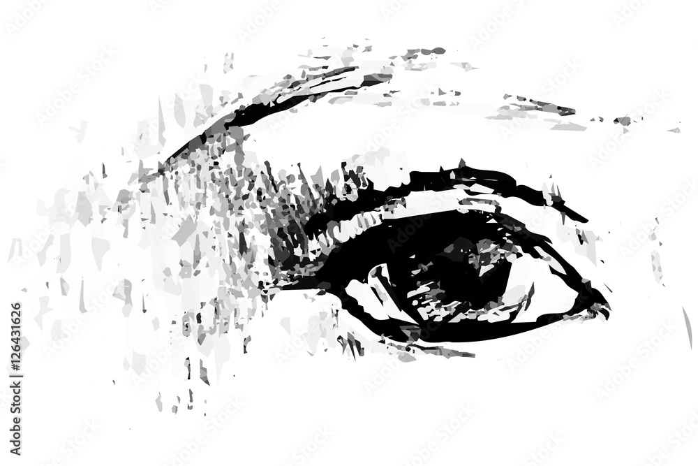 sketch of an open human eye Stock Vector | Adobe Stock