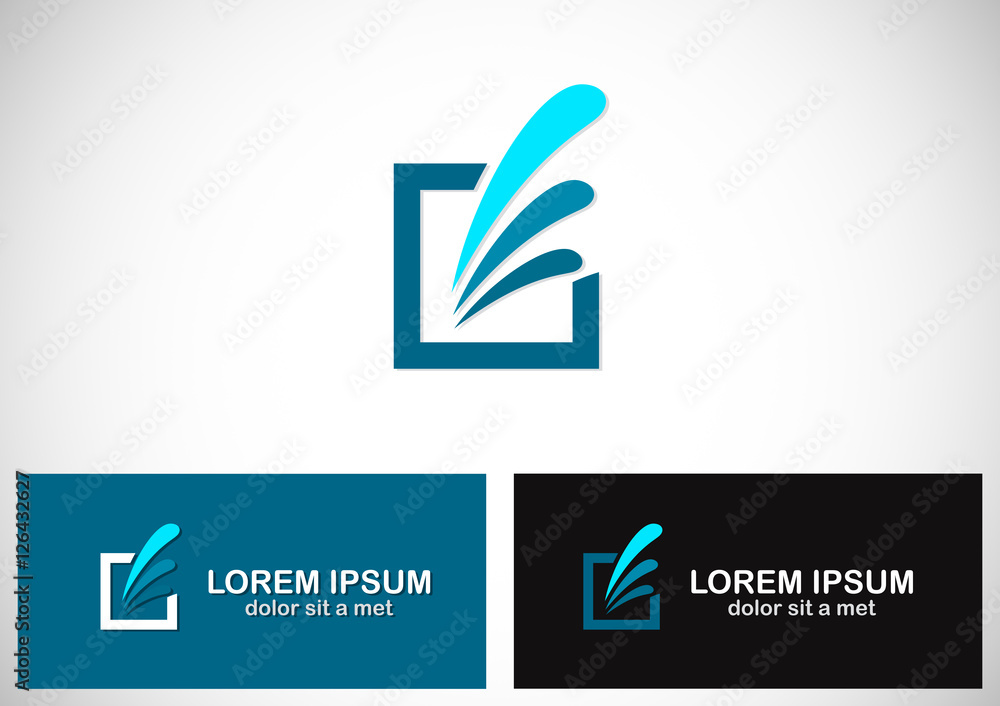 square splash water logo Stock Vector | Adobe Stock